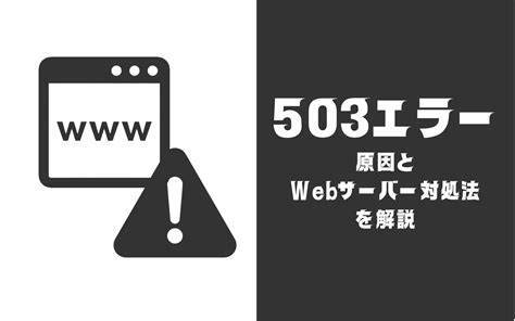 503エラーとは｜原因とwebサーバーへの対処法を解説 株式会社検索順位の海賊