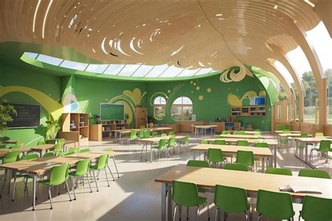 Premium Ai Image Green And Sustainable Classrooms Ecofriendly