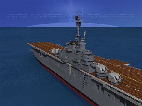 Essex Class Aircraft Carrier Cv 20 Uss Bennington 3d Model Animated Rigged Cgtrader