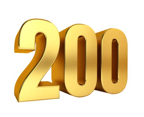 Two Hundred Golden Number 200anniversarybirthday Price 8490531 Png