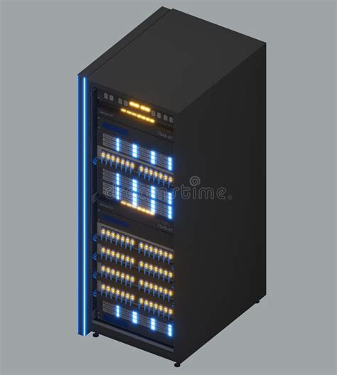 Isometric View Of A Server Racksdata Center And Data Connectivity Technology3d Rendering Stock