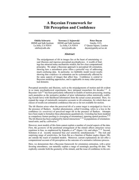 Bayesian Tilt Perception A Computational Framework