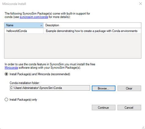 Conda Quickstart Using SyncroSim With Conda