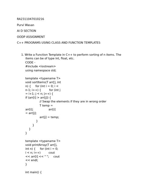 Ra2311047010216 Oodp Assignment Pdf Namespace Computer Science