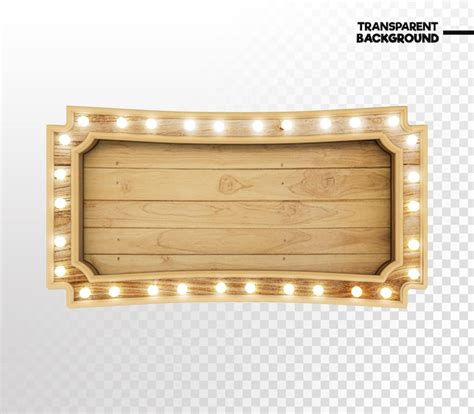 Premium Psd Rounded Frame With Lights And Wood In Realistic 3d Render