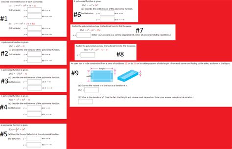 Solved Describe The End Behavior Of Each Polynomial 12 End