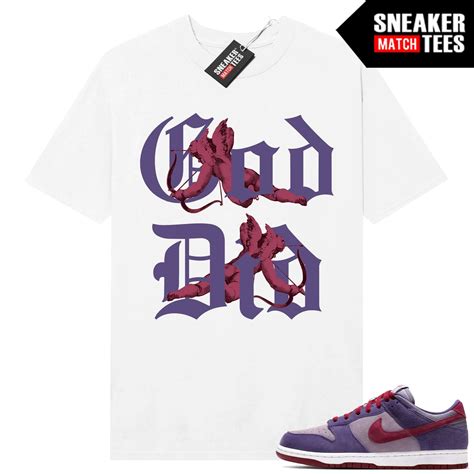 Plum Dunks Sneaker Tees Match White God Did