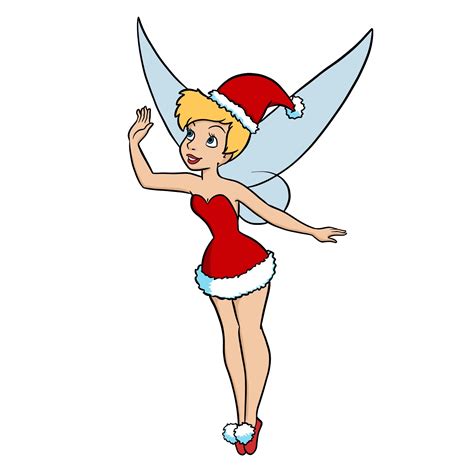 How To Draw Tinker Bell In A Christmas Costume Sketchok