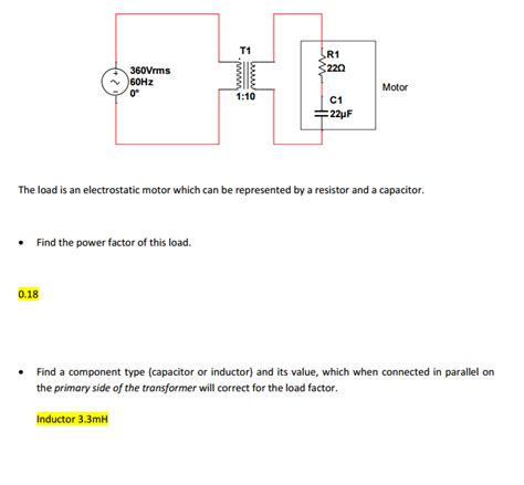 Solved The Load Is An Electrostatic Motor Which Can Be Chegg Com