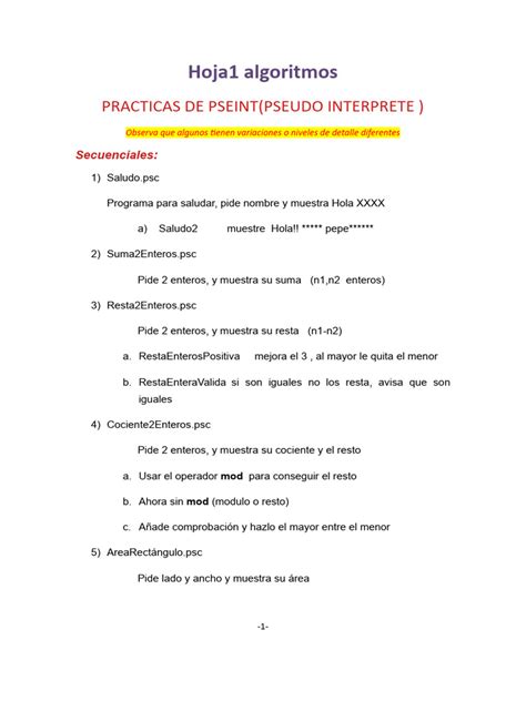 Hoja1 Algoritmos Pdf Entero Multiplicación
