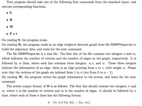 Solved Your Program Should Take One Of The Following Four