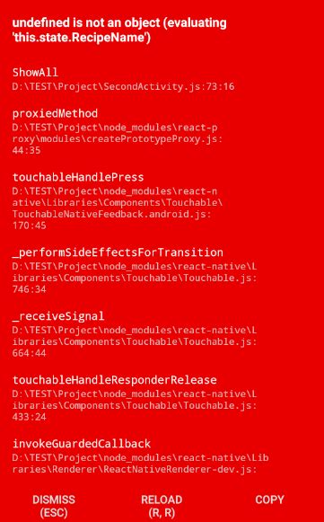 Javascript React Native Defined State Not Able To Be Use Stack