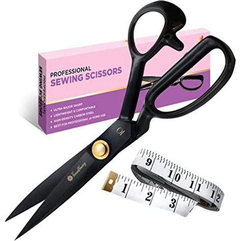 10 Inch Pro Fabric Scissors With Tape High Density Carbon Steel Quilt