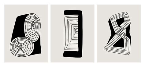 추상적 인 모양과 형태 현대 벽 예술 포스터 세트 벡터 일러스트 레이 션 그래픽 프린트 0명에 대한 스톡 벡터 아트 및 기타 이미지 0명 개성 개념 고대의 Istock