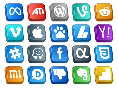 20 Social Media Icon Pack Including Waze Slack Video Search