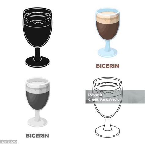 Bicerin 커피입니다 만화 스타일 벡터 기호 재고 일러스트 웹에서 커피 단일 아이콘의 종류 0명에 대한 스톡 벡터 아트 및