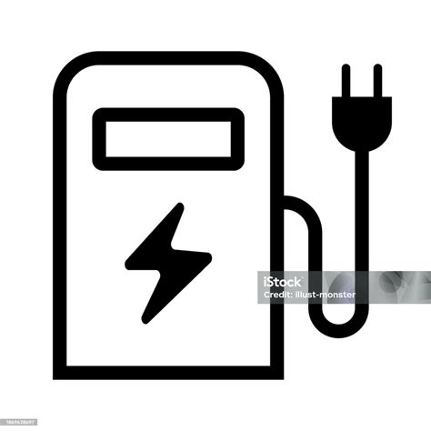 간단한 전기 충전소 아이콘입니다 Ev 충전소 벡터 0명에 대한 스톡 벡터 아트 및 기타 이미지 0명 개념 검은색 Istock