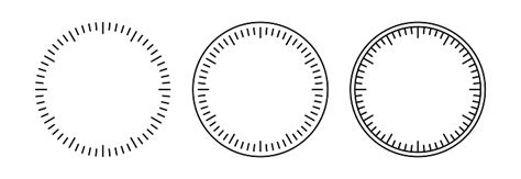 초와 분으로 나뉘어진 빈 기계식 시계 문자판 라운드 미터 스케일 시계 다이얼 타이머 템플릿입니다 심플한 시계 페이스 흰색 배경에 벡터 일러스트 레이 션 스톱워치에 대한 스톡