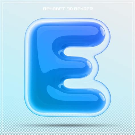 Letra Azul E Fuente Alfabeto Renderizado En 3d Archivo Psd Premium