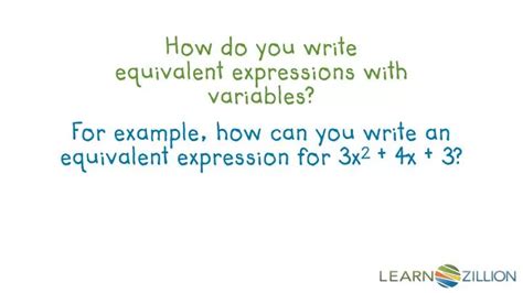 ppt how do you write equivalent expressions with variables