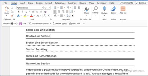 Use This Trick To Easily Add Horizontal Border Lines In A Word Document