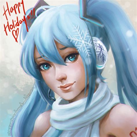 Hatsune Miku Yuki Miku And Yuki Miku Vocaloid Drawn By Koyorin