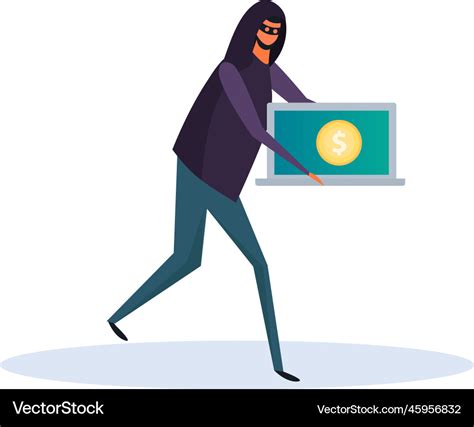 Cyber Criminal Laptop Composition Royalty Free Vector Image