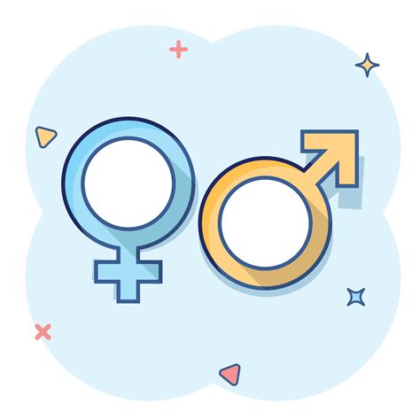 Vector Cartoon Gender Icon In Comic Style Men And Women Sign Illustration Pictogram Sex