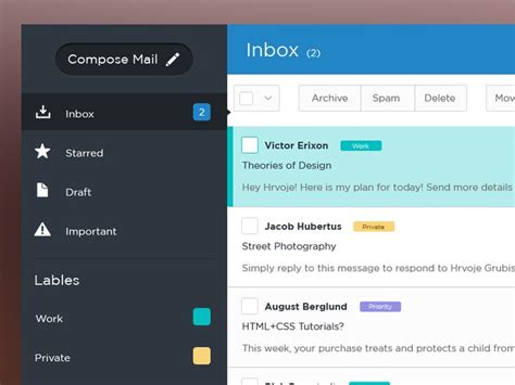 Inbox Ui Inbox Design Company Design