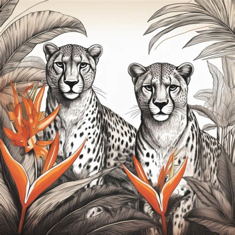 Safari Leopard Drawing Art Print Free Stock Photo Public Domain Pictures