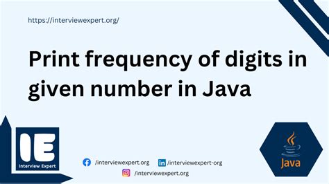 Print Frequency Of Digits In Given Number In Java Interview Expert