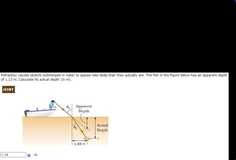 Refraction Causes Objects Submerged In Water To Appear Less Deep Than They Actually Are The Fish