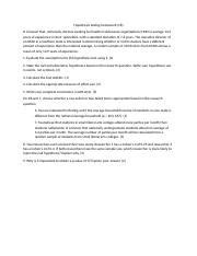 8 Hypothesis Testing HW 3 Docx Hypothesis Testing Homework 18 It Is Known That Nationally