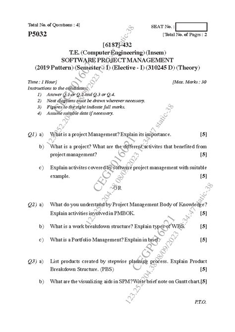Spm Insem Unlocked Total No Of Questions 4 6187 T Computer Engineering Insem