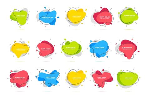 Premium Vector Modern Liquid Irregular Amoeba Blob Shape Abstract Elements Graphic Flat Style