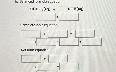 A Balanced Formula Equation Complete Ionic