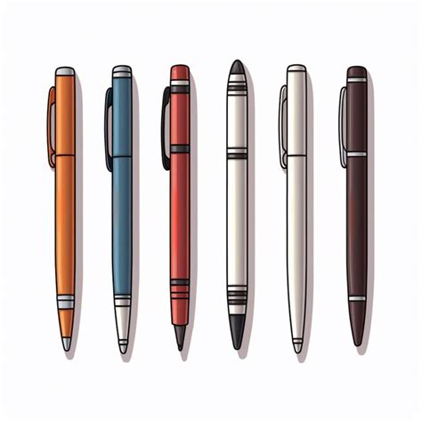 Premium Ai Image There Are Four Pens And A Ballpoint Pen On A White Background Generative Ai