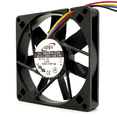 Adda Ad0812hb D7b Dc 12v 0 20a 8015 Axial Brushless Cooling Fan