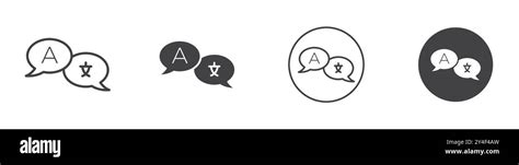 Language Icon Set In Thin Line Outline Style And Linear Vector Sign Stock Vector Image And Art Alamy