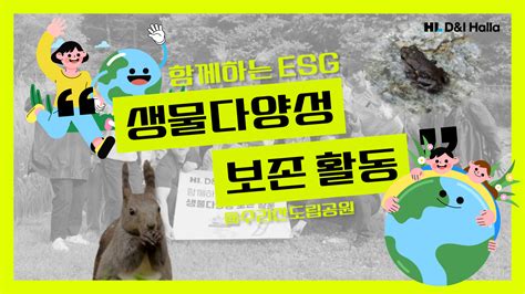 지속 가능한 미래를 위해🍀 생물 다양성 보존활동 Hl 디앤아이한라 웹진