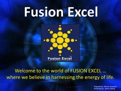 Fusion Excel Product Presentation Pptx