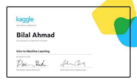 Bilal Ahmad Completed The Intro To Machine Learning Course On Kaggle