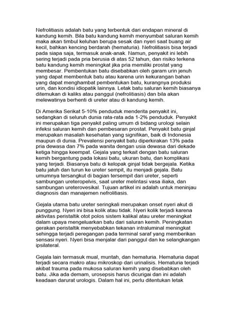Nefrolithiasis Pdf Sains And Matematika