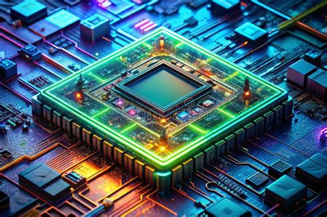 Unveiling The Intricate World Of Microchip Circuitry A Stunning Wormseye View Of A Cpu Stock