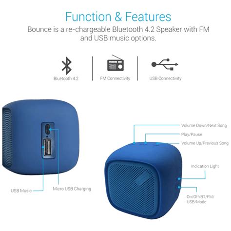 Buy Portronics Bounce W Portable Bluetooth Speaker Water Resistant Thumping Bass Mono