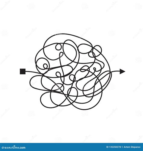 Confused Complicated Way As Chaos Or Problem Concept Illustration Stock Vector Illustration Of