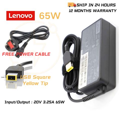 Lenovo W V A Yellow Square Tip Charger For Thinkpad X Carbon Nd Rd Th Genernation