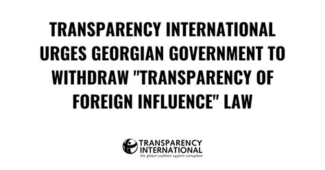 Transparency International Urges Georgian…