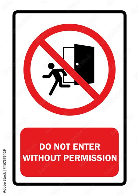 Do Not Enter Without Permission Vector Illustration Stock Vector