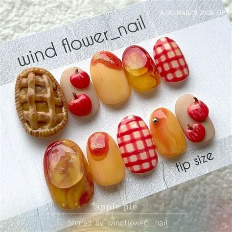 Pie Themed Nails Fall Fruit Nails Pancake Nails Food Nails